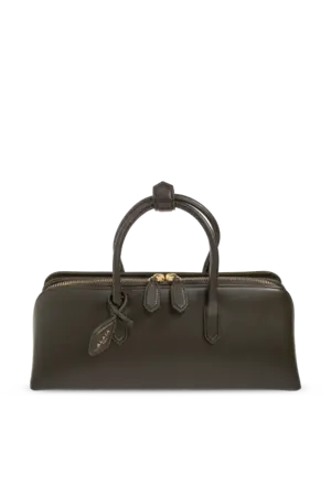 Alaïa Delta' Bag In Calfskin And Lambskin Leather - Brown