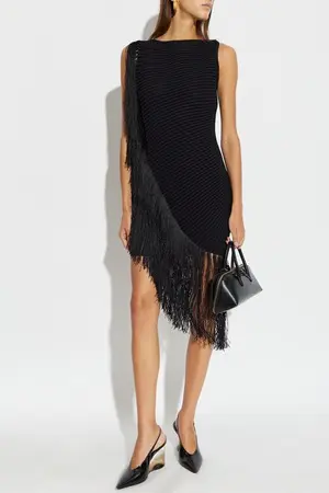 Alaïa Asymmetrical Fringe Knit Dress
