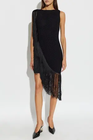 Alaïa Asymmetrical Fringe Knit Dress