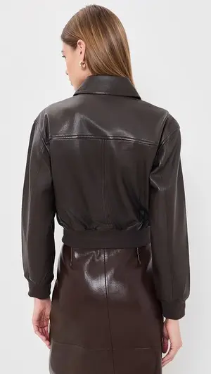 L'AGENCE Clotilde Leather Bomber Jacket