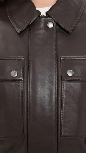 L'AGENCE Clotilde Leather Bomber Jacket