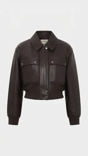 L'AGENCE Clotilde Leather Bomber Jacket