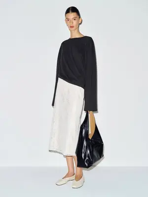 REFORMATION Wren Oversized Long Sleeve T-shirt - Black