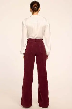 Ramy Brook Cleo Corduroy Demi Petite Jean - Cranberry
