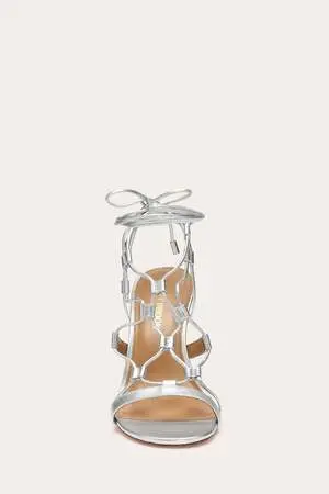 Ramy Brook Isabella Lace-up Stiletto Sandal - Silver