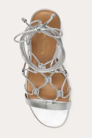 Ramy Brook Isabella Lace-up Stiletto Sandal - Silver