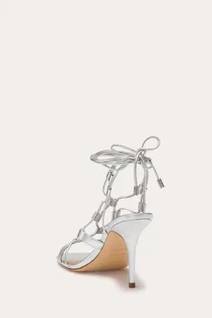 Ramy Brook Isabella Lace-up Stiletto Sandal - Silver