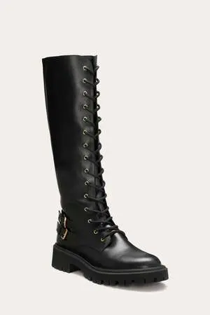 Ramy Brook Valentina Buckled Tall Combat Boot - Black