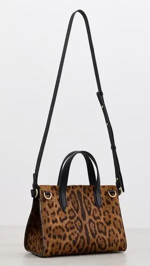 Burberry Small Leopard Print Fur Tote