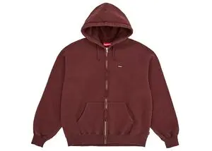 Supreme Small Box Zip Up Hooded Sweatshirt - Brown