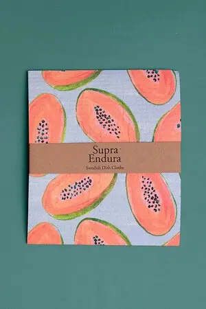 SUPRA ENDURA Swedish Dishcloth In Fruit Print 2 Pack - Multicolor