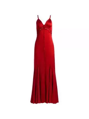 Alice + Olivia Nisa Lace-trim Godet Maxi Dress