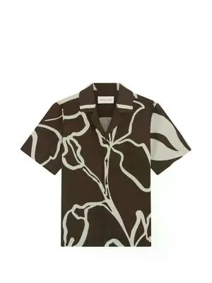 Frescobol Carioca Roberto Abstract-print Short-sleeved Shirt - Brown