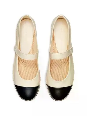 Tory Burch Cap-toe Marry Jane Leather Ballet Flats