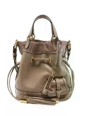 LANCEL Snakeskin-effect Panelled Bucket Bag - Neutrals