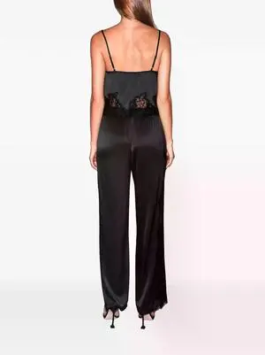 FLEUR DU MAL Lace-trim Satin Trousers