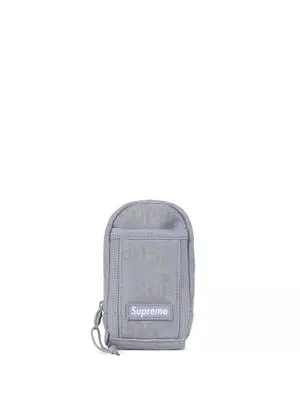 Supreme Logo-print Zip-around Neck Pouch - Blue
