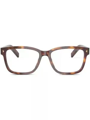 Prada Square Frame Glasses - Brown