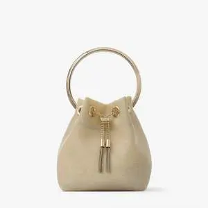 JIMMY CHOO Metallic Top-handle Bucket Pouch