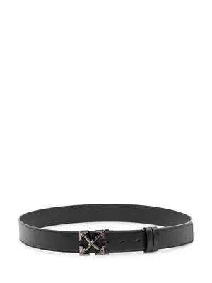 Off-White Modern Belt With Metal Buckle - Black