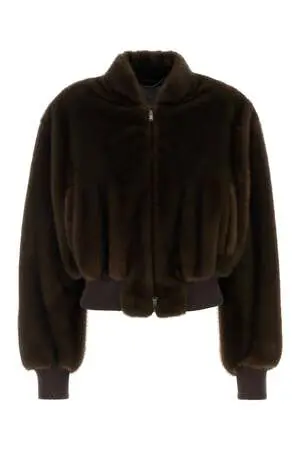 Stella McCartney Eco Fur Brow Bomber Jacket - Brown
