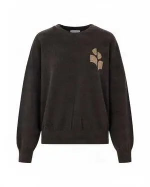 MARANT ETOILE Embroidered Crewneck Sweater - Chocolate