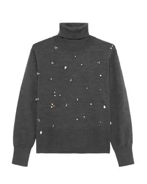 Alpha Studio Embellished Turtleneck Sweater - Antracite
