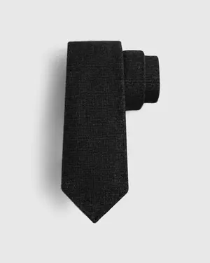 Quince Men's 100% Cashmere 3-fold Hand-rolled Tie Black
