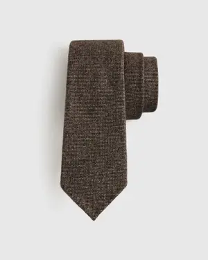 Quince 100% Cashmere 3-fold Hand-rolled Tie - Rustic Brown