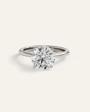 Quince Lab Grown Diamond Round Trellis Cathedral Engagement Ring 3ct - Platinum