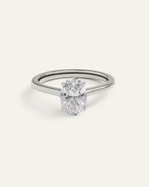 Quince Lab Grown Diamond Oval Trellis Cathedral Engagement Ring 1.5ct - Platinum