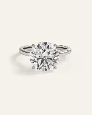 Quince Women's Lab Grown Diamond Round Trellis Cathedral Engagement Ring 5ct Platinum