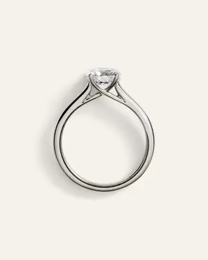 Quince Lab Grown Diamond Round Trellis Cathedral Engagement Ring 1.5ct - Platinum