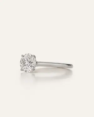 Quince Lab Grown Diamond Round Trellis Cathedral Engagement Ring 1.5ct - Platinum