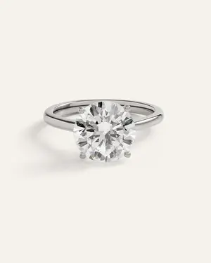 Quince Lab Grown Diamond Round Trellis Cathedral Engagement Ring 4ct - Platinum