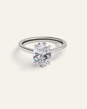 Quince Lab Grown Diamond Oval Trellis Cathedral Engagement Ring 2.5ct - Platinum