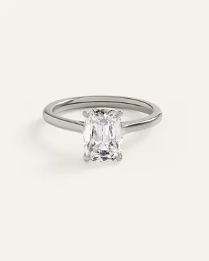 Quince Lab Grown Diamond Antique Cushion Trellis Cathedral Engagement Ring 2.5ct - Platinum
