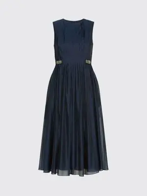 Max Mara Off-the-shoulder Pleated Silk-blend Midi Dress For Ceremonies