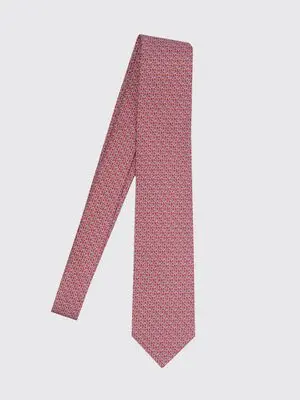 FERRAGAMO Pure Silk Tie With All-over Gancini Monogram Pattern