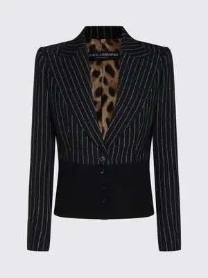 Dolce & Gabbana Slim Fit Pinstriped Wool Single-breasted Blazer With Peak Lapels