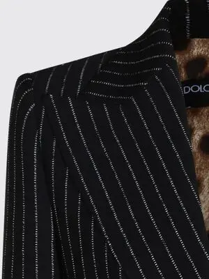 Dolce & Gabbana Slim Fit Pinstriped Wool Single-breasted Blazer With Peak Lapels