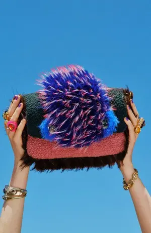 Kurt Geiger Faux Fur Oxford Mascot Bag