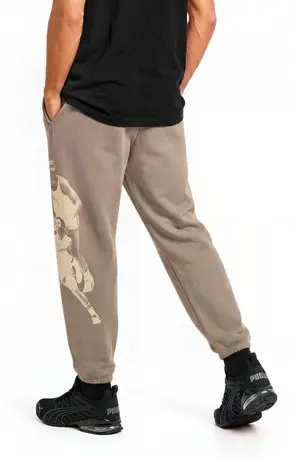 PUMA Memory Lane Cotton Blend Sweatpants - Mouse Gray