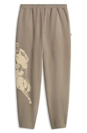PUMA Memory Lane Cotton Blend Sweatpants - Mouse Gray