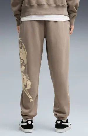 PUMA Memory Lane Cotton Blend Sweatpants - Mouse Gray