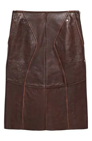 Helmut Lang Leather Midi Skirt