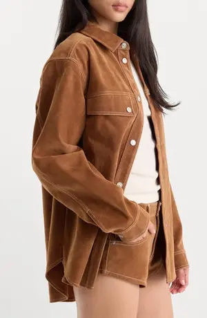 Good American Better Than Suede Overshirt