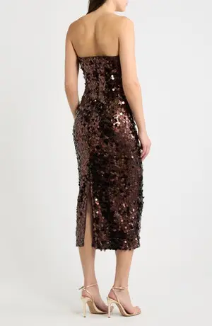 Eliza J Strapless Sequin Cocktail Dress