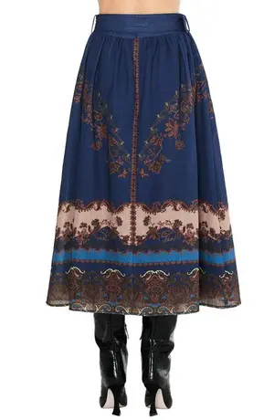 CIEBON Jaxine Belted Midi Skirt