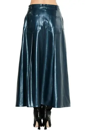 CIEBON Felicia Faux Leather Midi Skirt